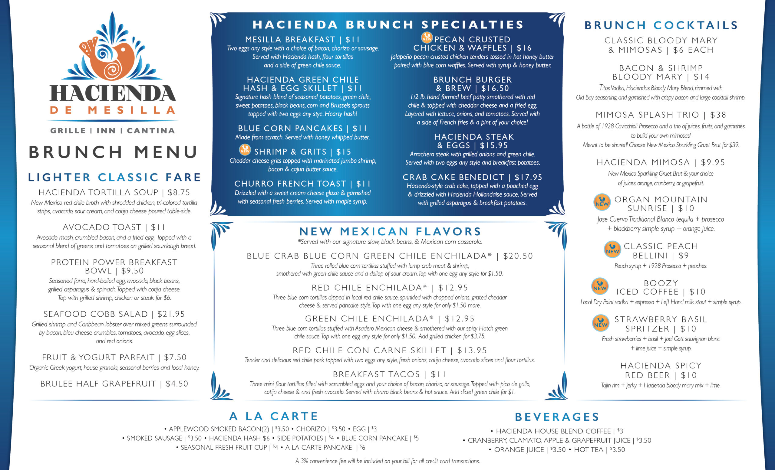 Menus - Hacienda de Mesilla